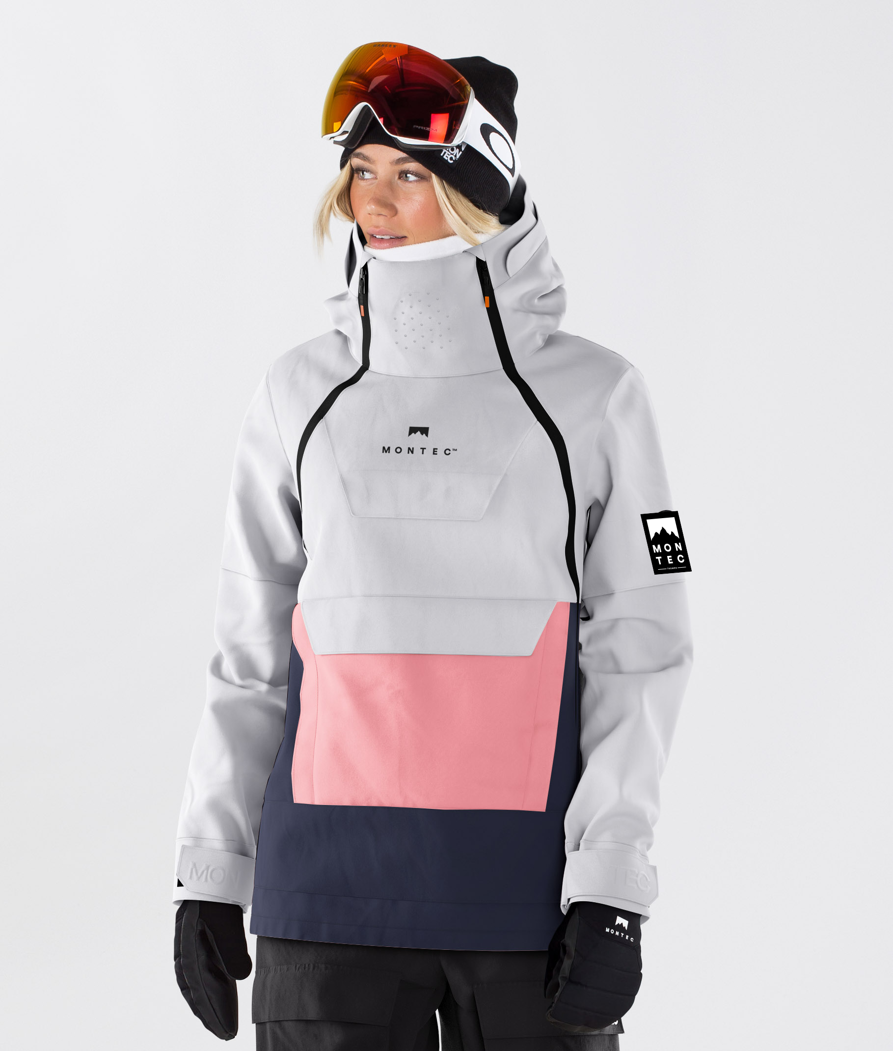 Montec Doom W Snowboard Jacket Light Grey/Pink/Marine - Ridestore.com