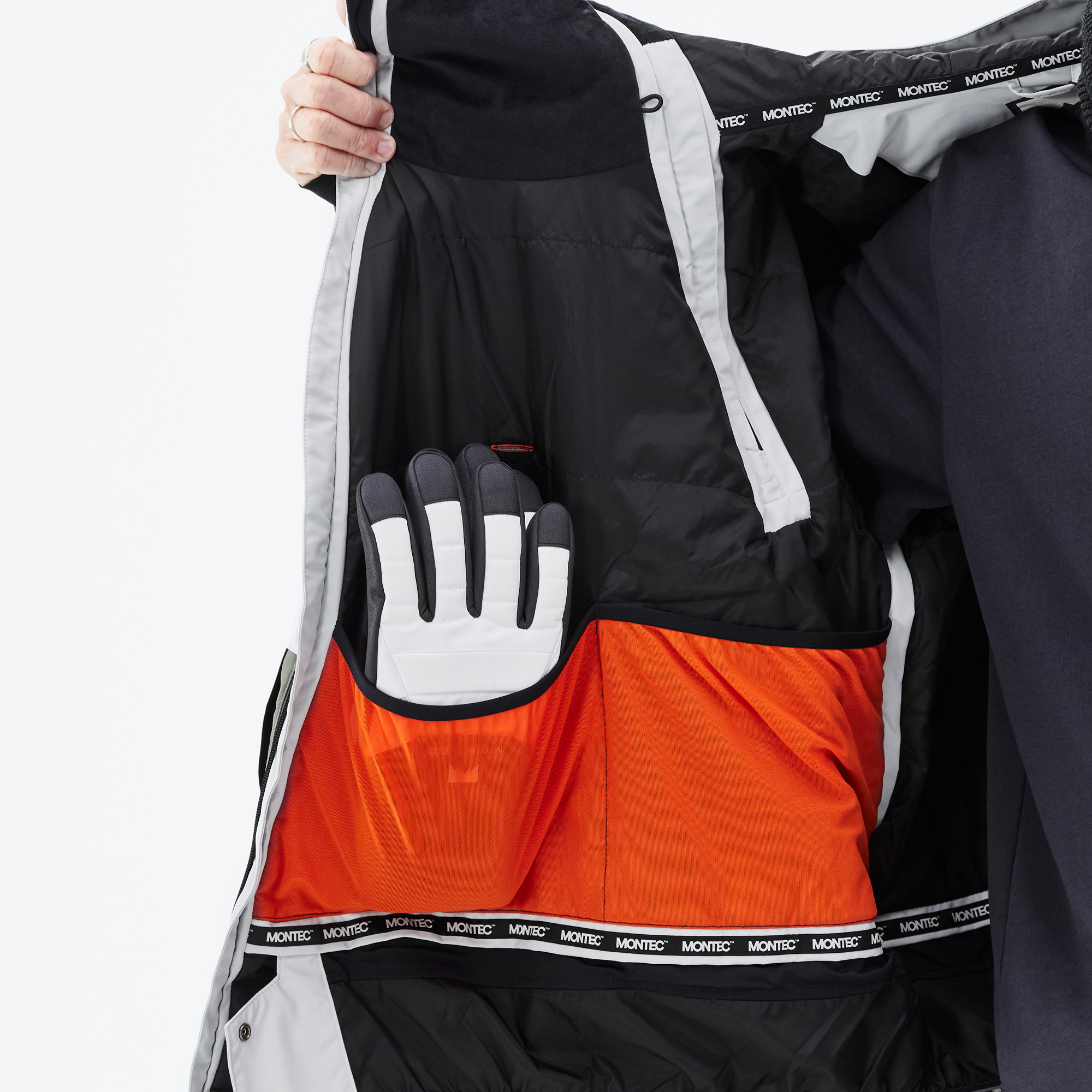 Montec Doom Ski Jacket Men Light Grey/Black/Greenish | Montecwear.com