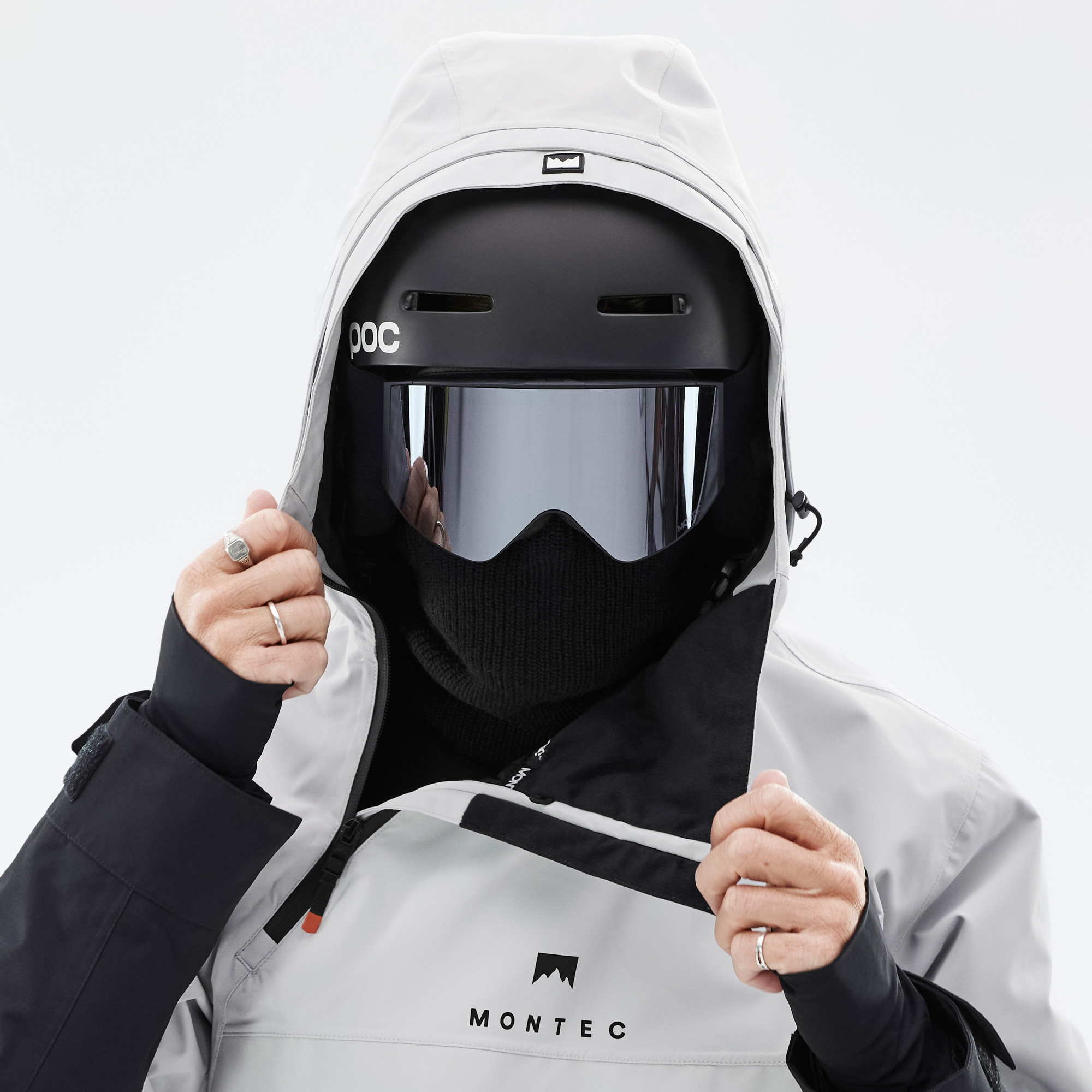 Montec Dune Snowboard Jacket Men Light Grey/Black | Montecwear.com