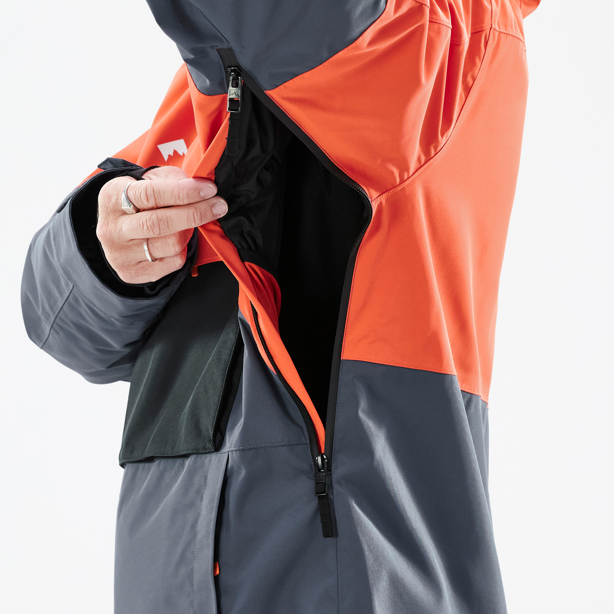 Montec Dune Men's Ski Jacket Orange/Black/Metal Blue | Montecwear.com
