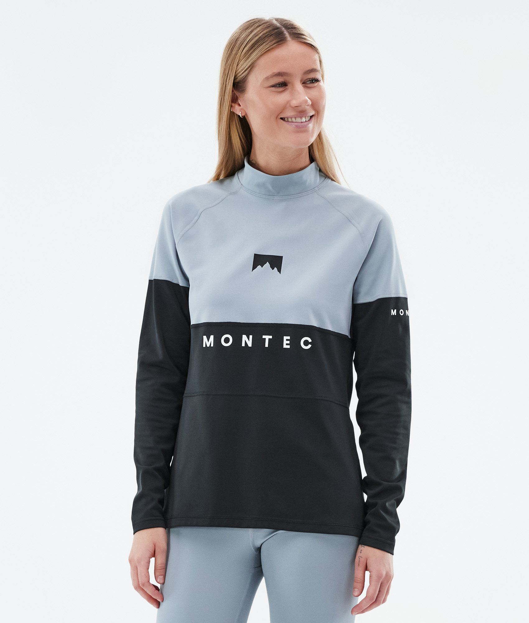Montec Alpha W Base Layer Top Women Soft Blue/Black | Montecwear.com