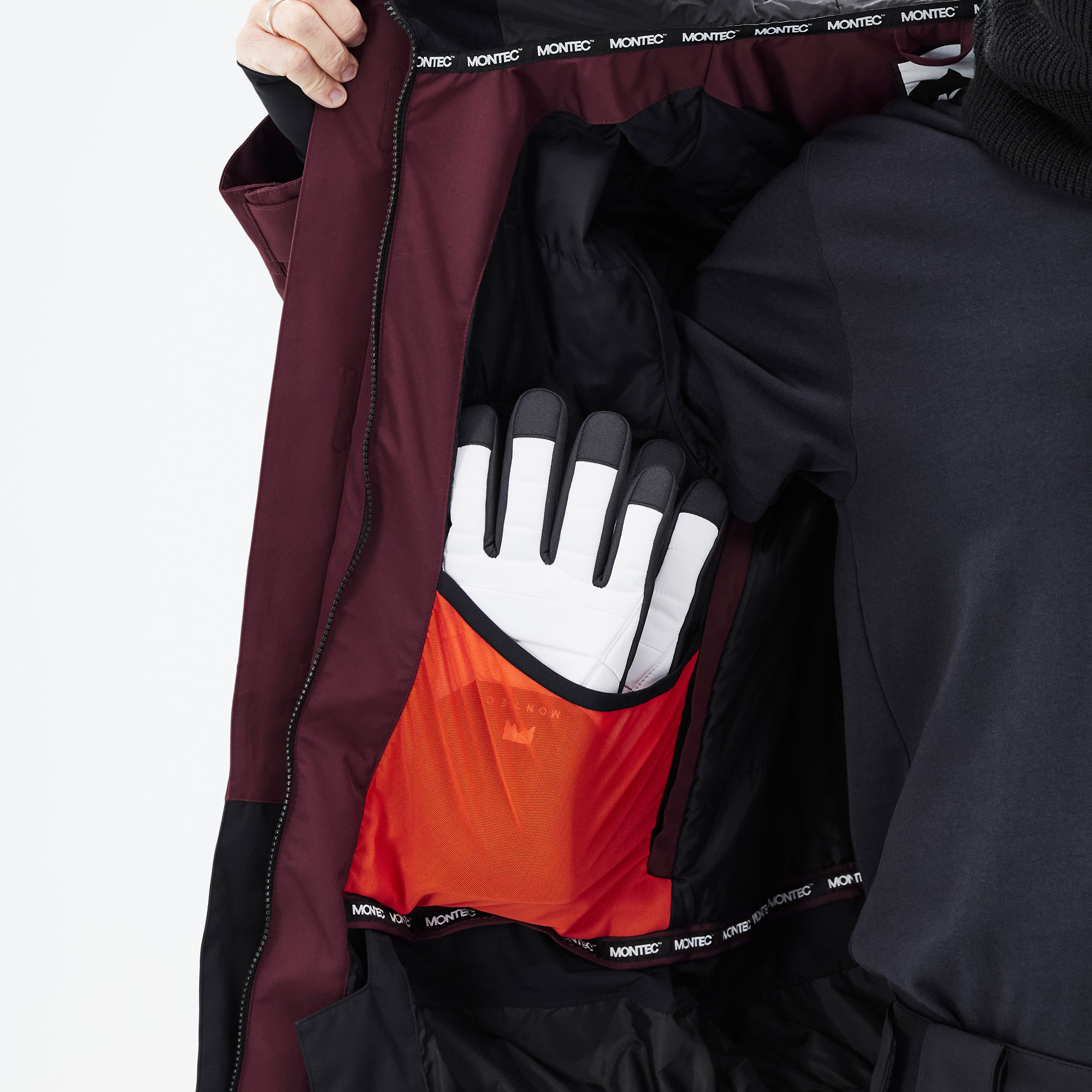 Montec Fawk Snowboard Jacket Men Burgundy/Black | Montecwear.com