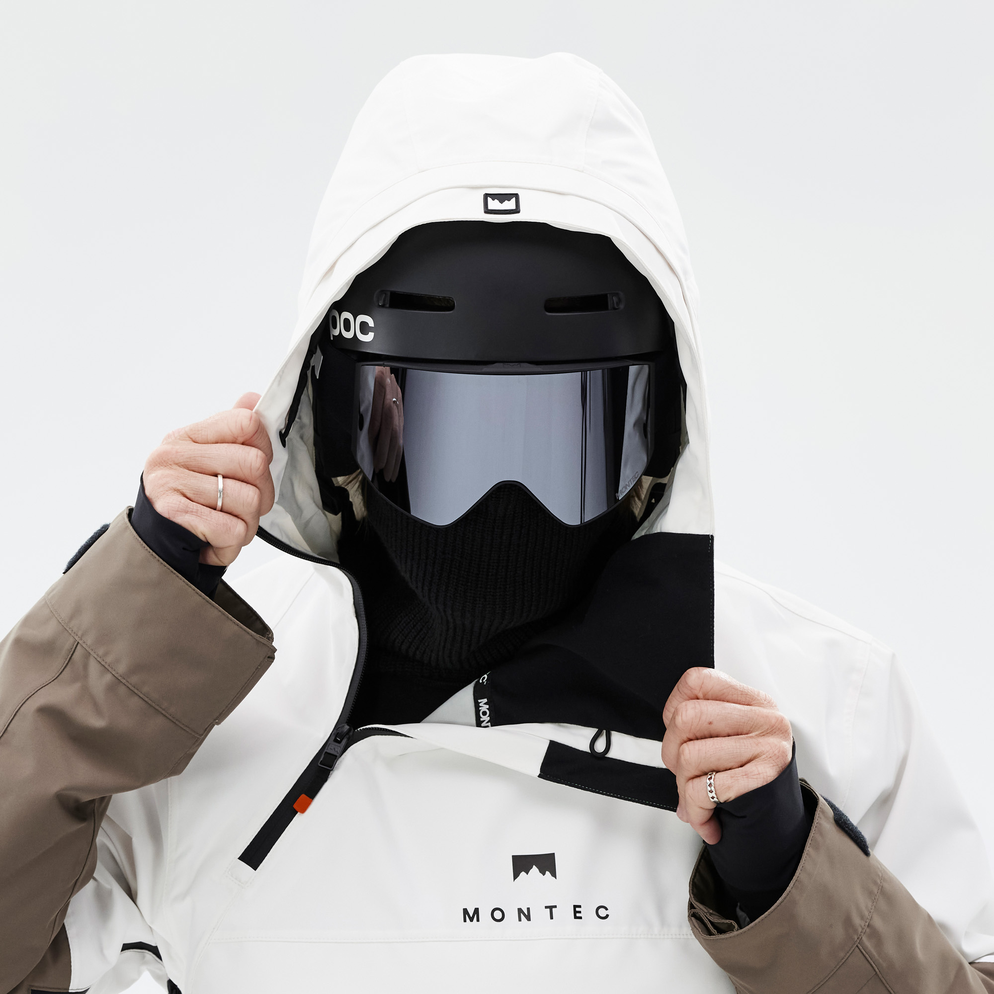 Montec Dune Ski Jacket Men Old White/Black/Walnut | Montecwear.com