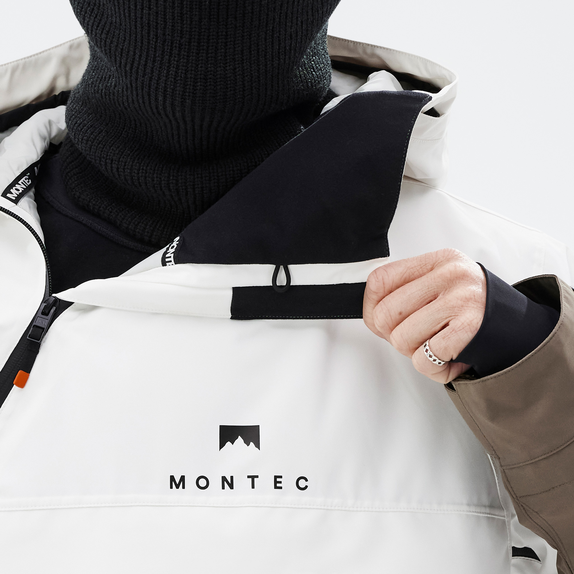 Montec Dune Ski Jacket Men Old White/Black/Walnut | Montecwear.com