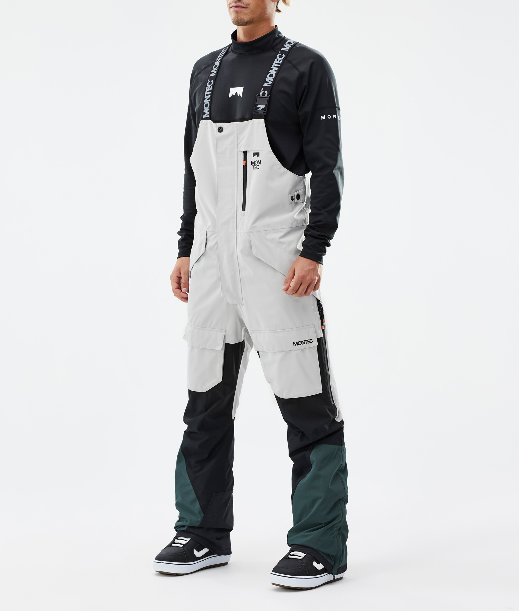 Montec Fawk Snowboard Pants Men Light Grey/Black/Dark Atlantic ...