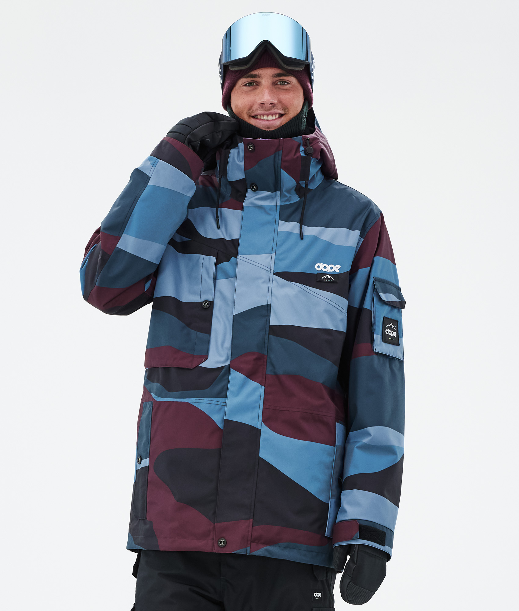 Dope Adept Ski Jacket Men Shards Burgundy Blue | Dopesnow.com