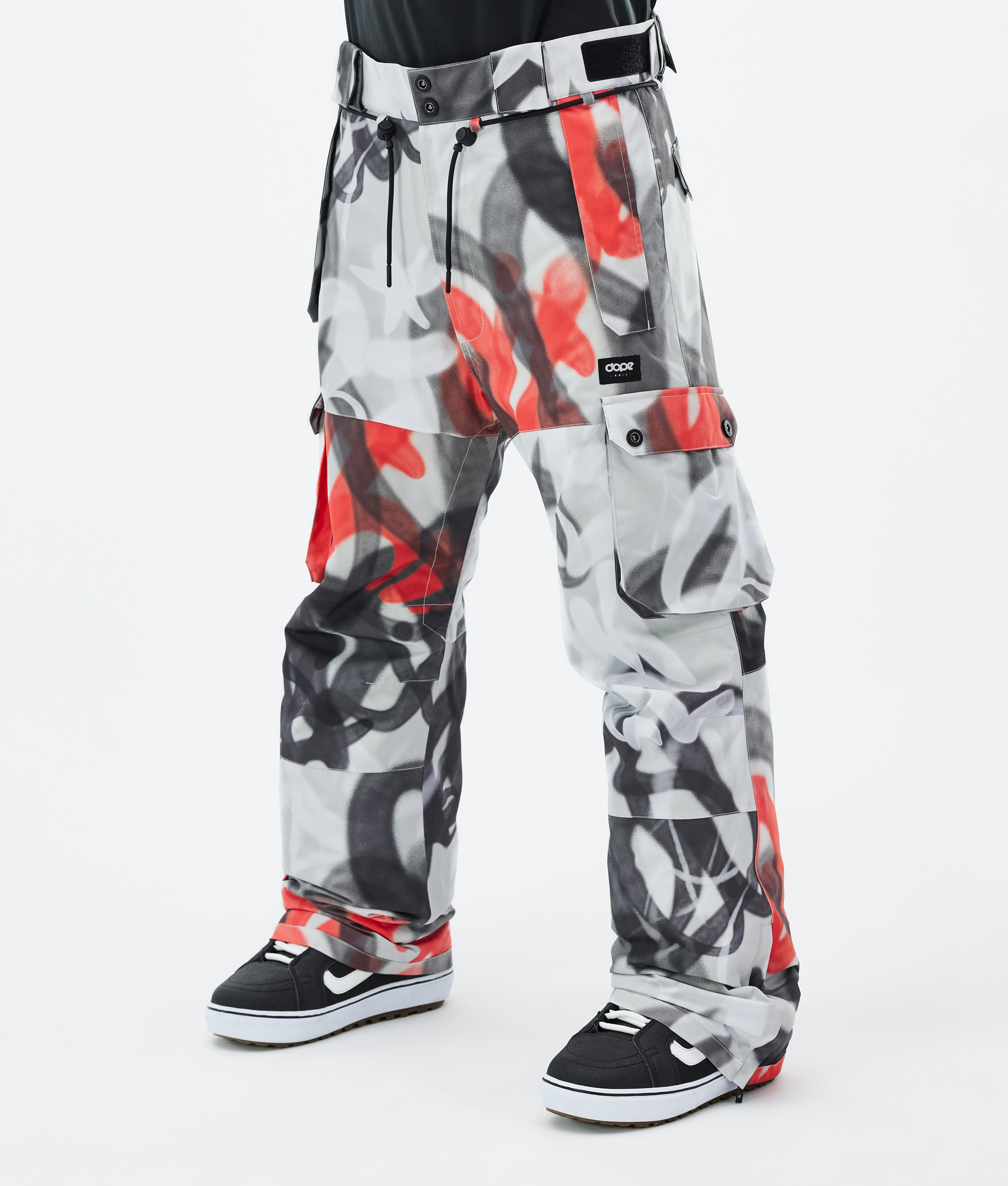 Dope Iconic Snowboard Pants Men Spray Black Red | Dopesnow.com