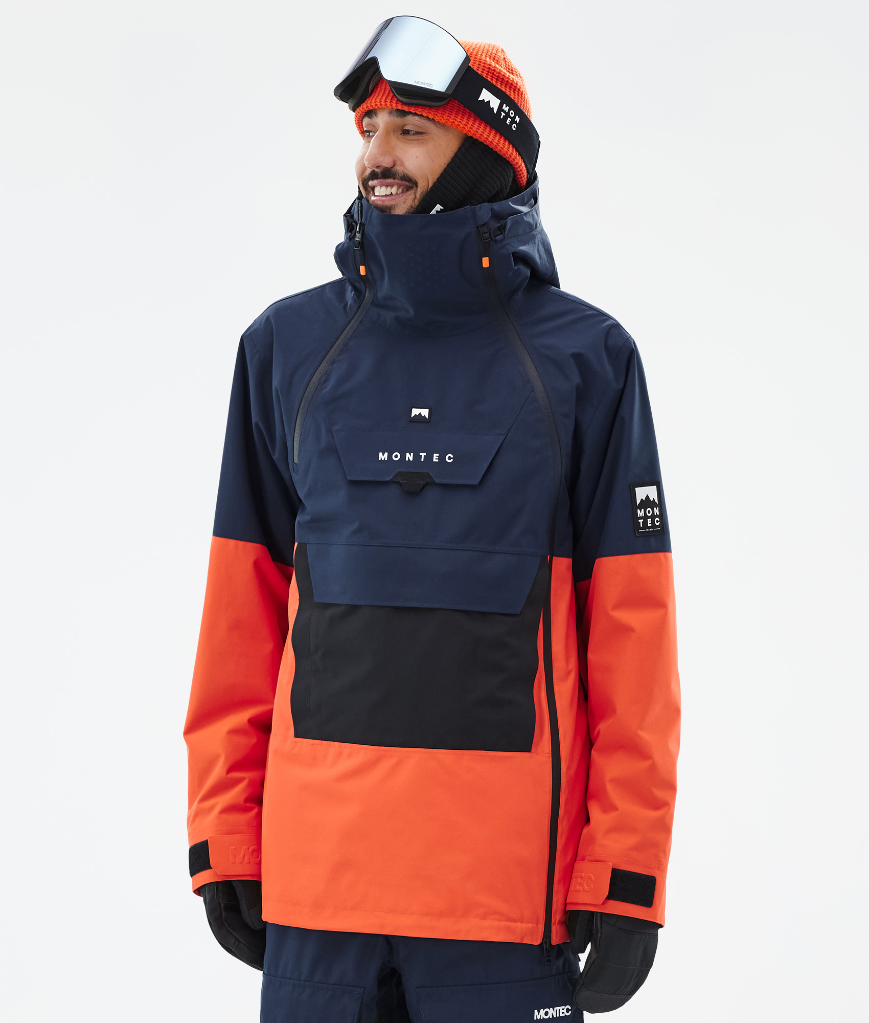 Montec Doom Ski Jacket Men Dark Blue/Black/Orange | Montecwear.com