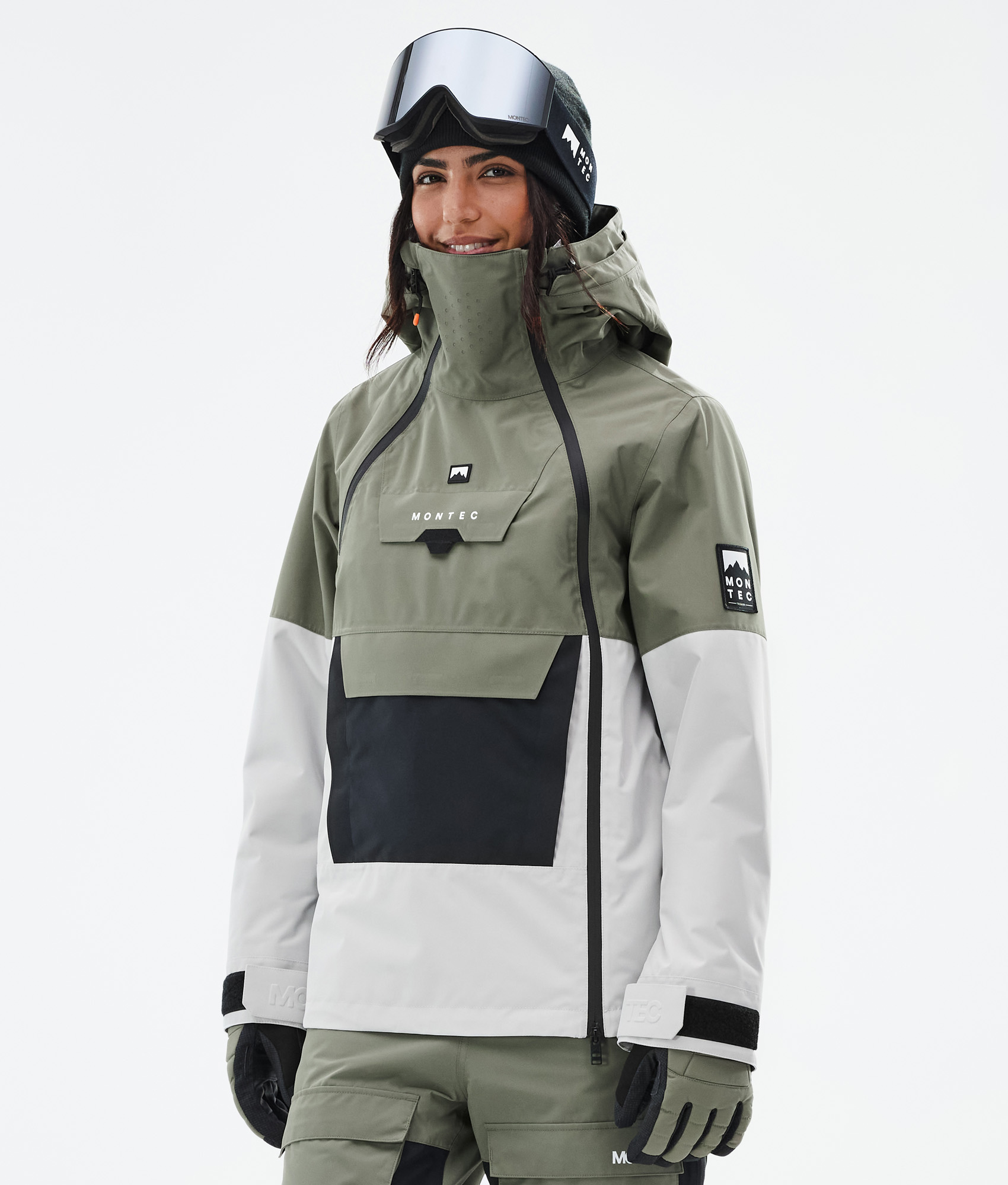 Montec Doom W Ski Jacket Women Greenish/Black/Light Grey | Montecwear.com