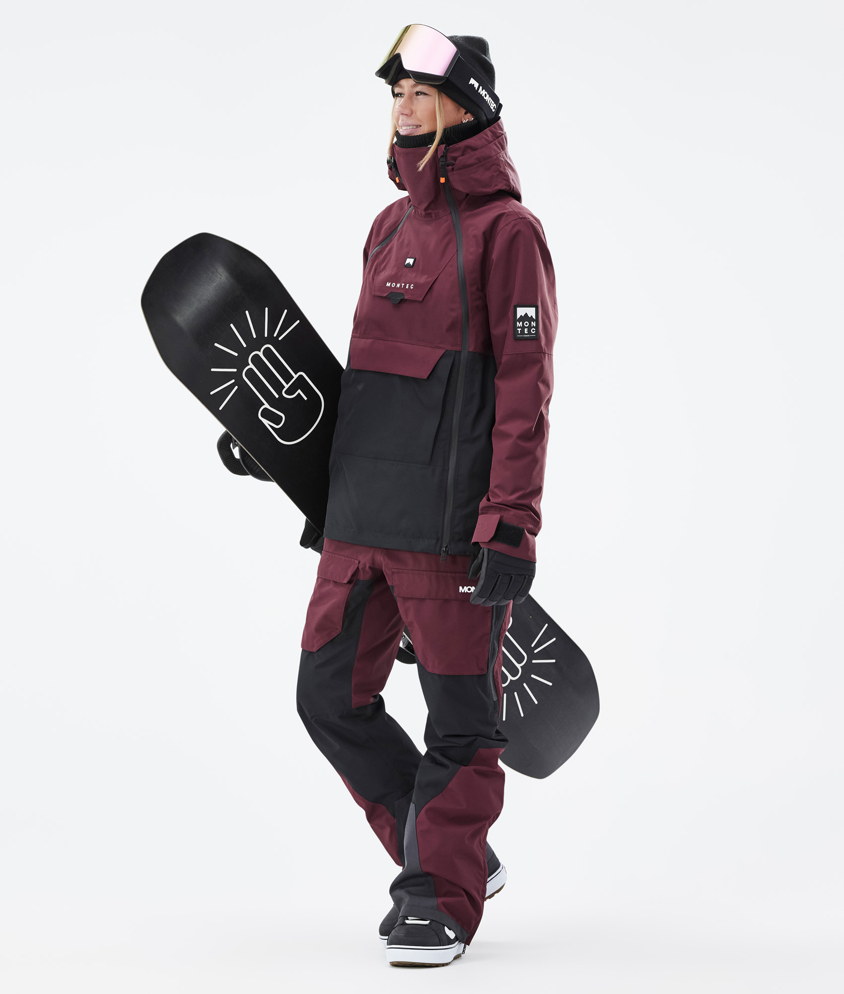Montec Doom W Snowboard Outfit Women Burgundy/Black | Montecwear.com